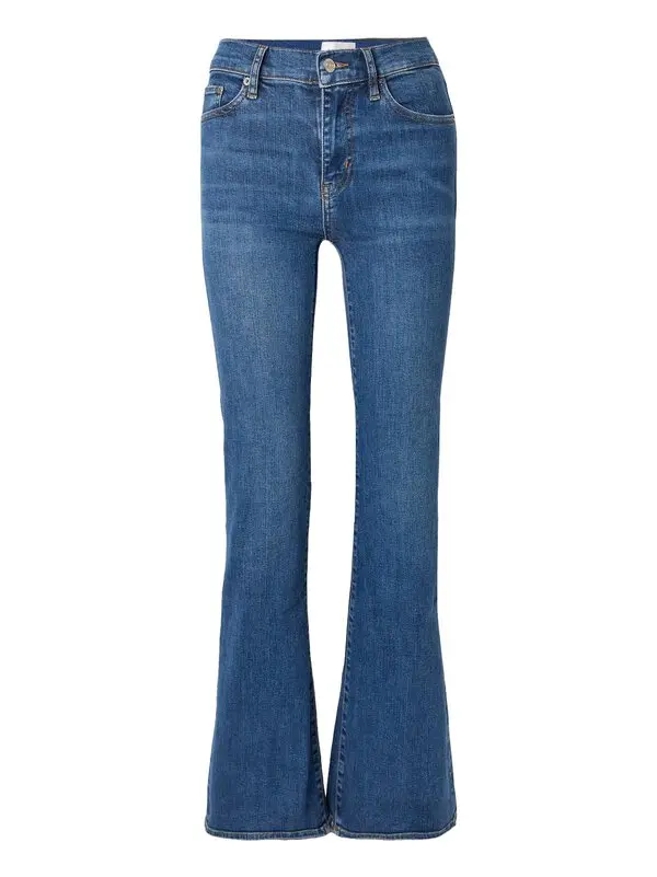 FRAME The Icon Long Mid-rise Flared Jeans - Blue