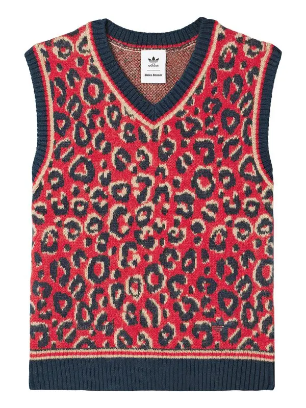 ADIDAS ORIGINALS Wales Bonner Jacquard-knit Vest - Red