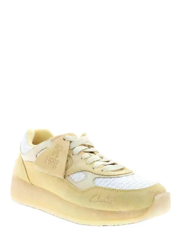 Clarks Lockhill Fabric Trainers - Neutrals