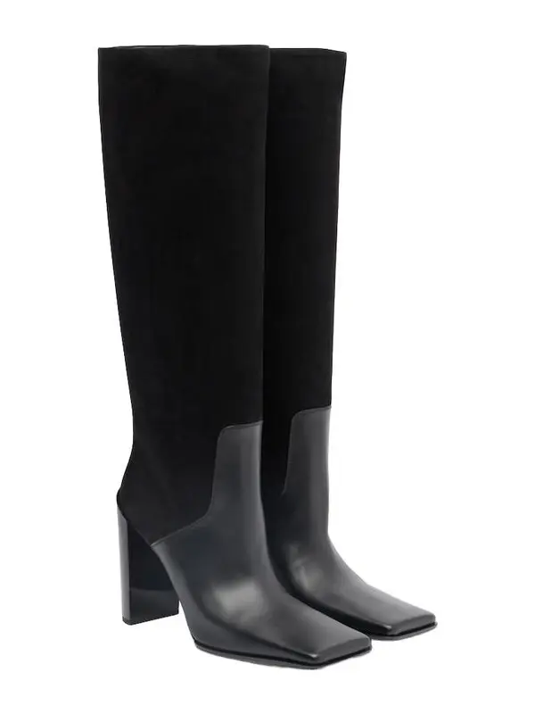 Alaïa Knee-high Square-toe Block Heel Boots - Black
