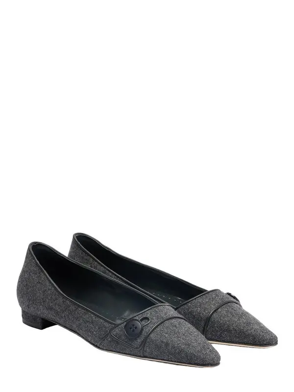 Manolo Blahnik Lulamae Ballet Flats - Grey