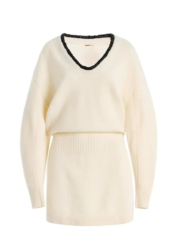 Alexis Colby Wool-blend Sweater Mini Dress - Neutral
