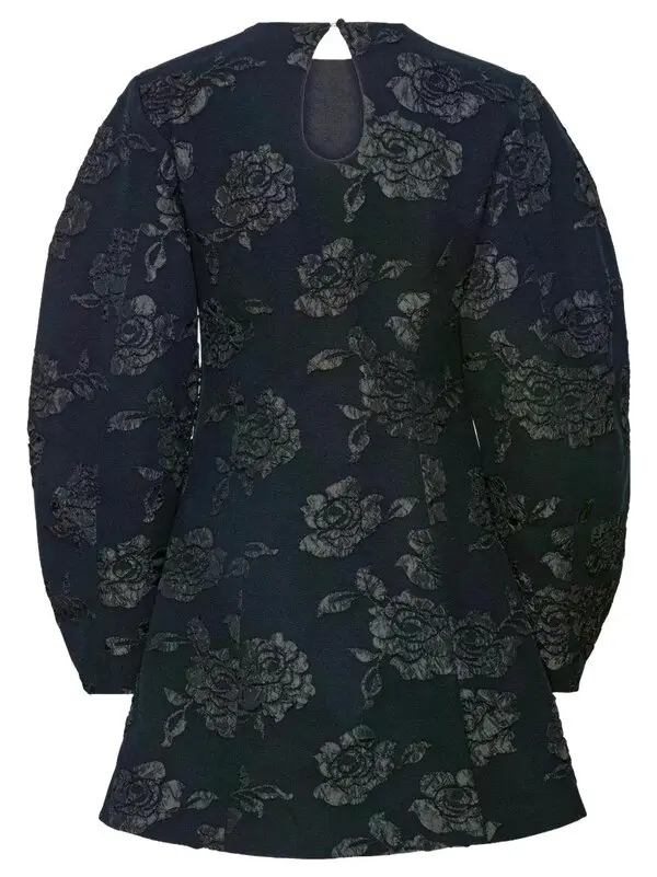 ROTATE BY BIRGER CHRISTENSEN Floral Jacquard Mini Dress - Blue