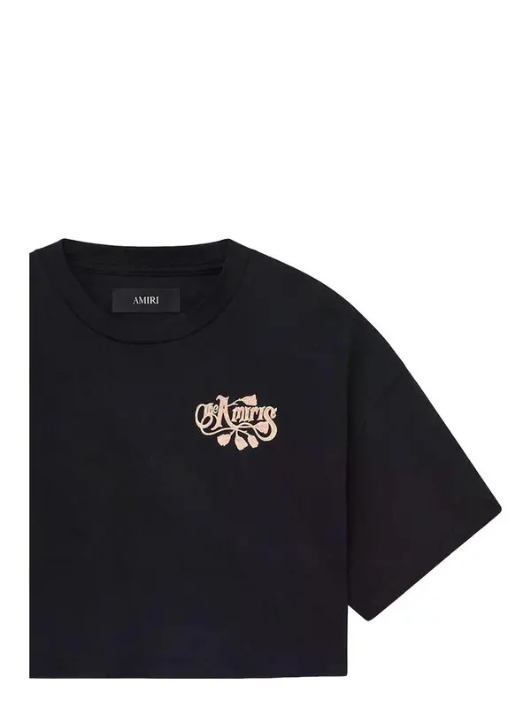 Amiri Logo Detail Cropped T-shirt - Black