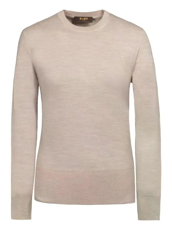 MOORER Crew-neck Sweater - Neutrals
