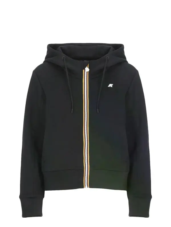 K-WAY Logo Detail Zip-up Hoodie - Black