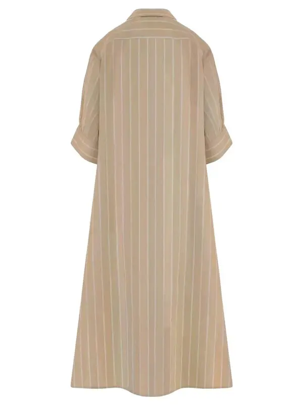 JIL SANDER Striped Button-up Shirt Dress - Neutrals