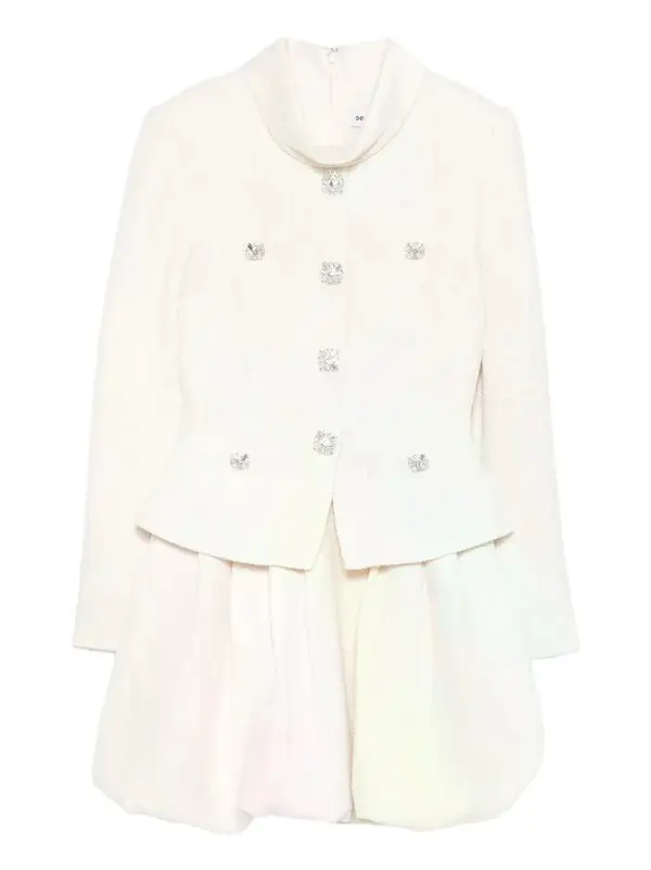 SELF-PORTRAIT Bouclé Mini Dress - Neutrals