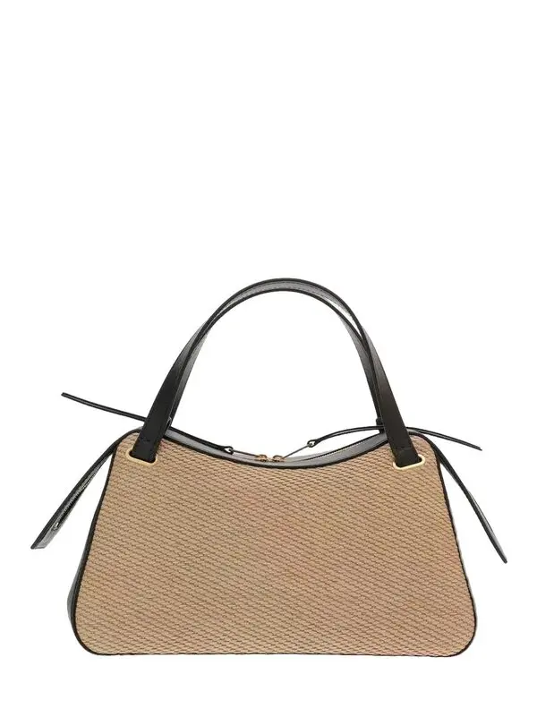 JIL SANDER Raffia-panelled Tote Bag - Neutrals
