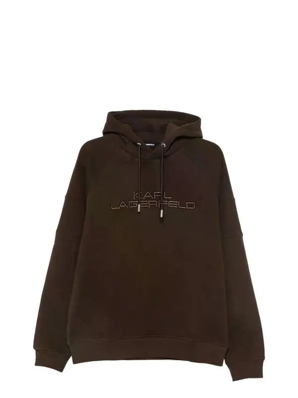 Karl Lagerfeld Logo-embroidered Hoodie - Brown