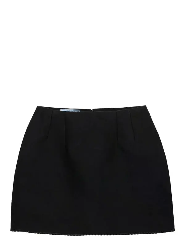 Prada Lace-detail Mini Skirt - Black