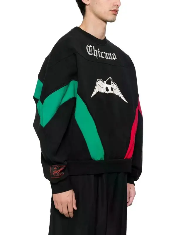 Adidas X Willy Chavarria Eagle-graphic Crew-neck Sweatshirt - Black