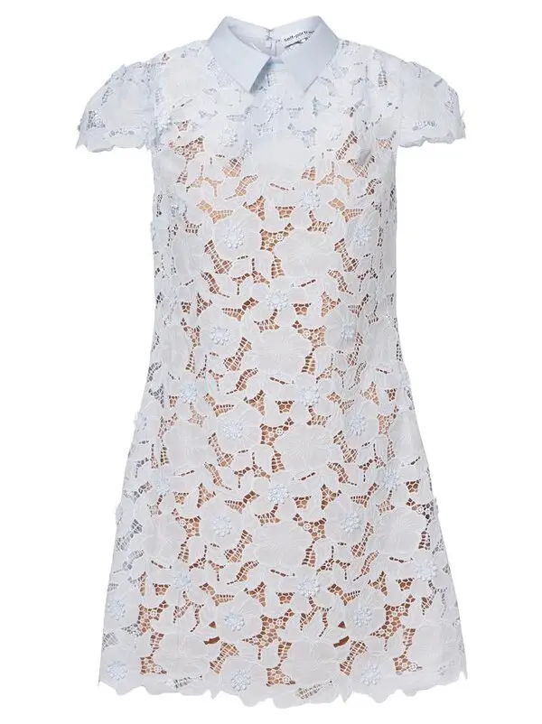 SELF-PORTRAIT Lace Mini Dress - Blue