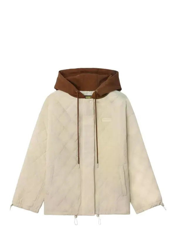 MINI CREAM Quilted Hooded Jacket - Neutrals