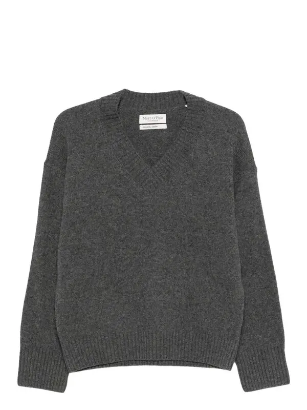 Marc O'polo V-neck Knit Sweater - Grey