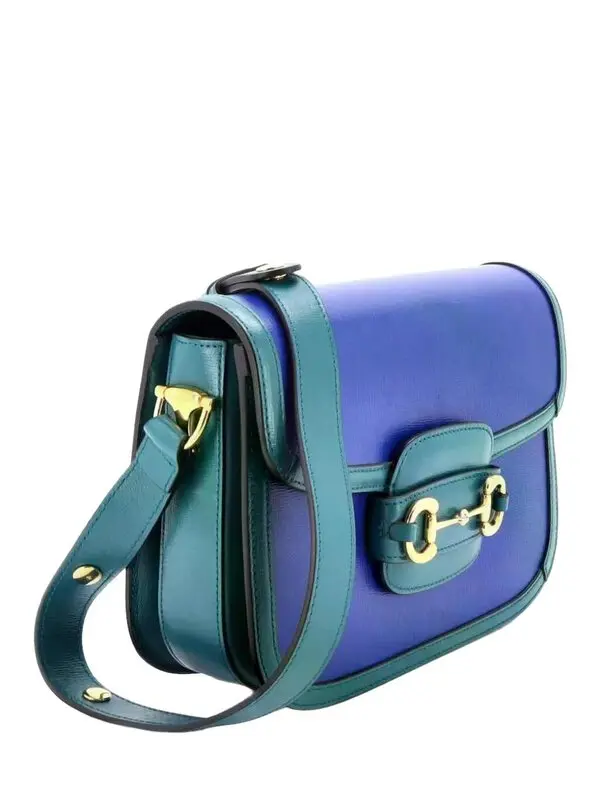 Gucci Horsebit 1955 Leather Small Shoulder Bag - Blue