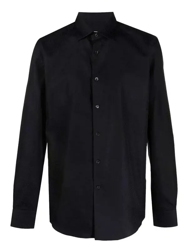 FERRAGAMO Gancini-print Shirt - Blue