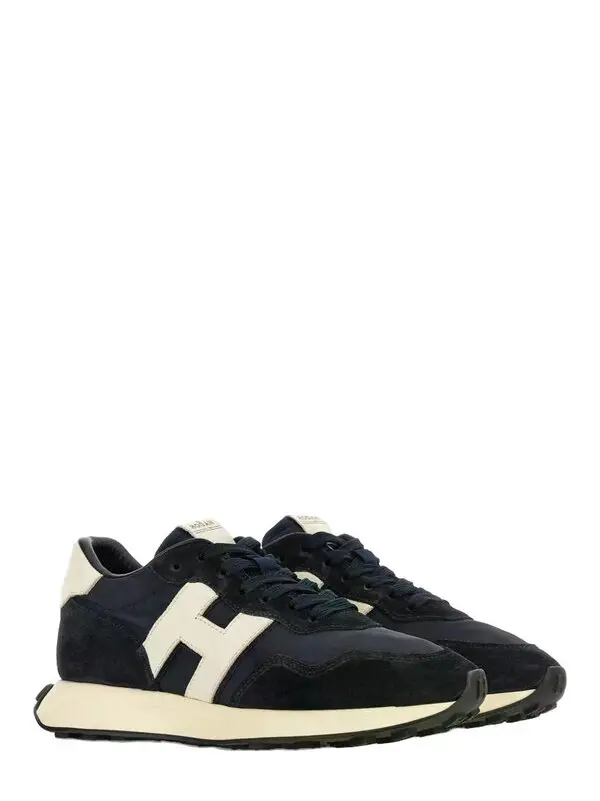 Hogan H601 Logo Detail Lace Up Sneakers - Blue