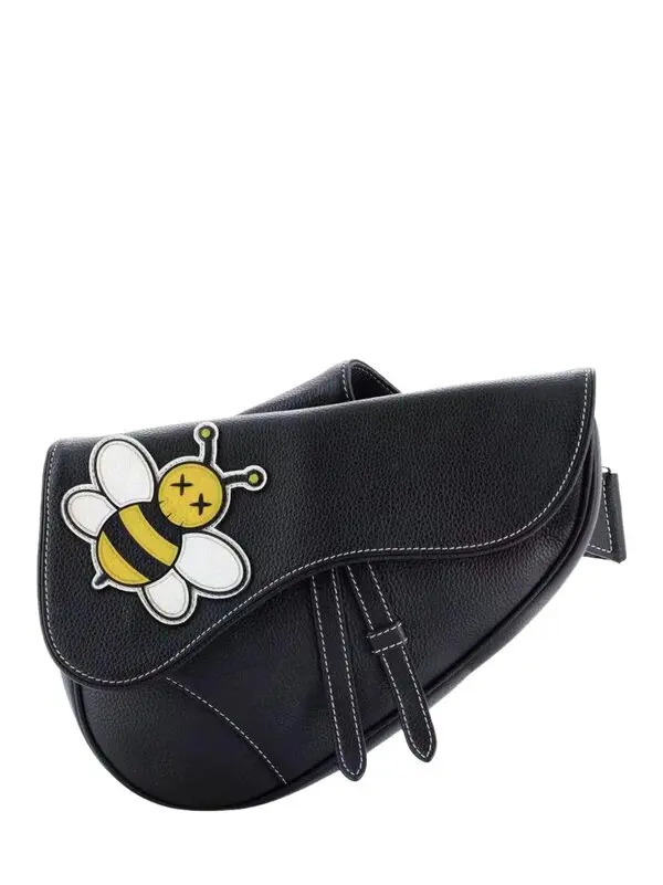 Dior Kaws Saddle Crossbody Bag - Black