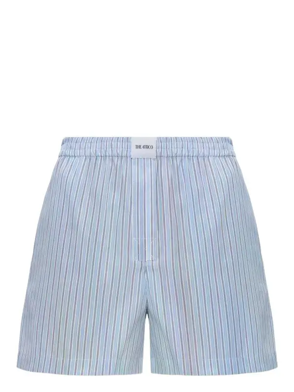 Attico Striped Boxer-inspired Shorts - Blue
