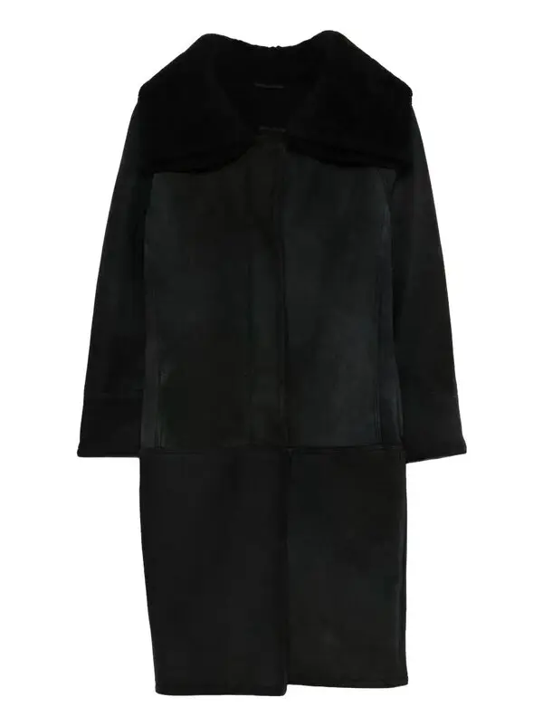 ROMEO GIGLI Shearling Collar Coat - Black