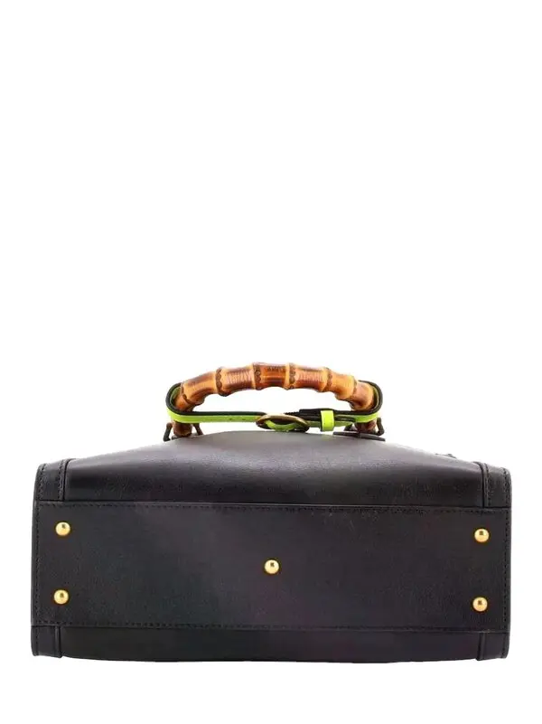 Gucci Diana Nm Bamboo Handle Leather Small Tote Bag - Black