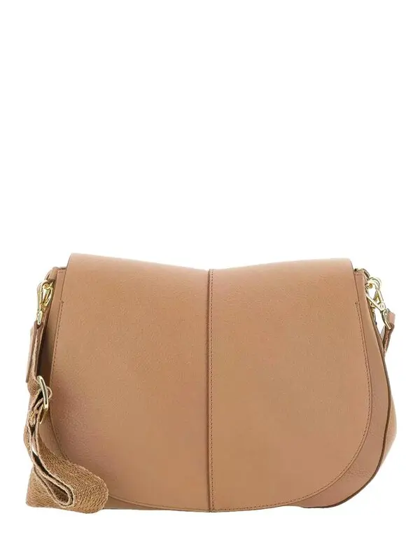 GIANNI CHIARINI Grained Leather Shoulder Bag - Neutrals