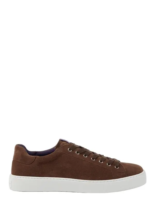 Ralph Lauren Purple Label Suede Lace-up Sneakers - Brown