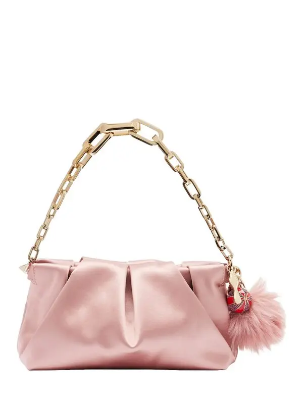 CHRISTIAN LOUBOUTIN Small Eva Clutch In Crepe Satin - Pink