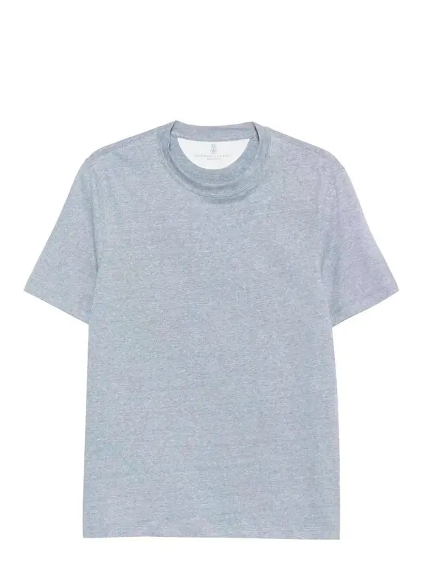 Brunello Cucinelli Straight Hem Cotton T-shirt - Blue