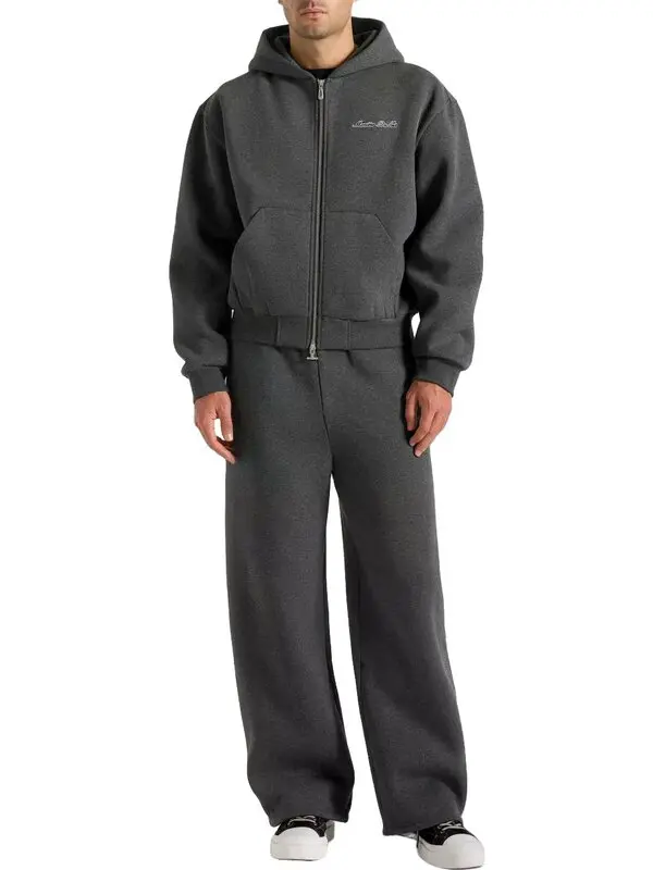 Manière De Voir Dual-zip Embroidered Hoodie - Grey