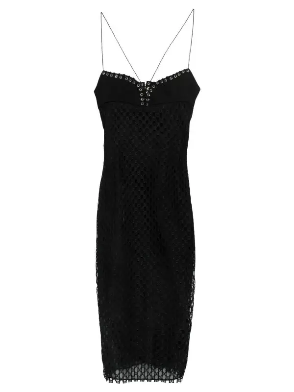 LUDOVIC DE SAINT SERNIN Lace Sweetheart Neck Dress - Black