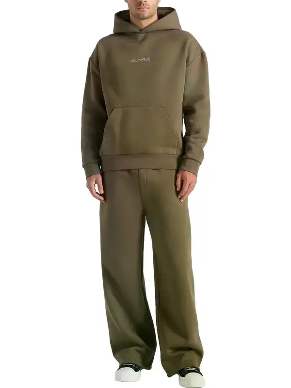 Manière De Voir Ollie Relaxed-fit Logo Embroidered Hoodie - Green