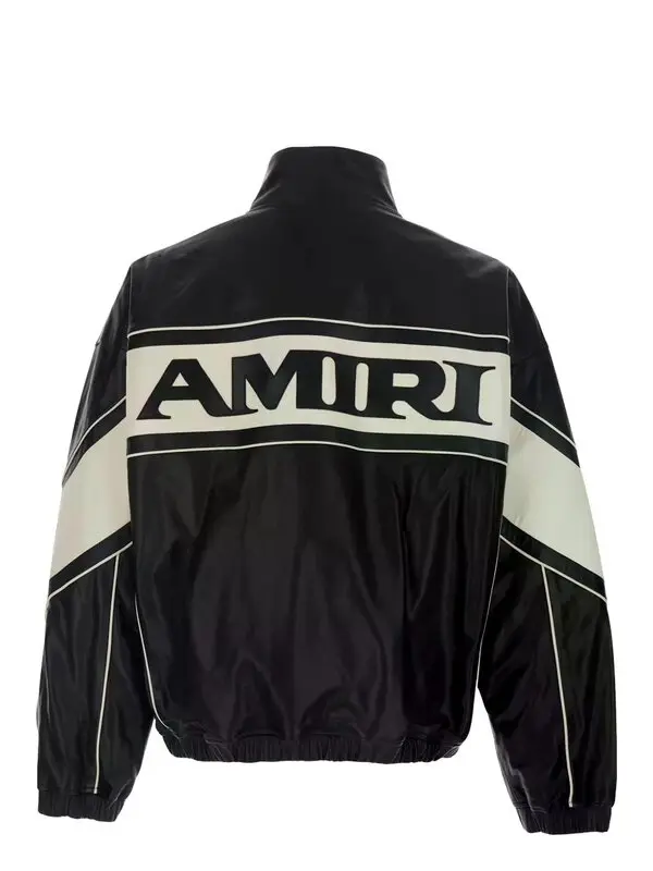 Amiri Logo-print Leather Jacket - Black