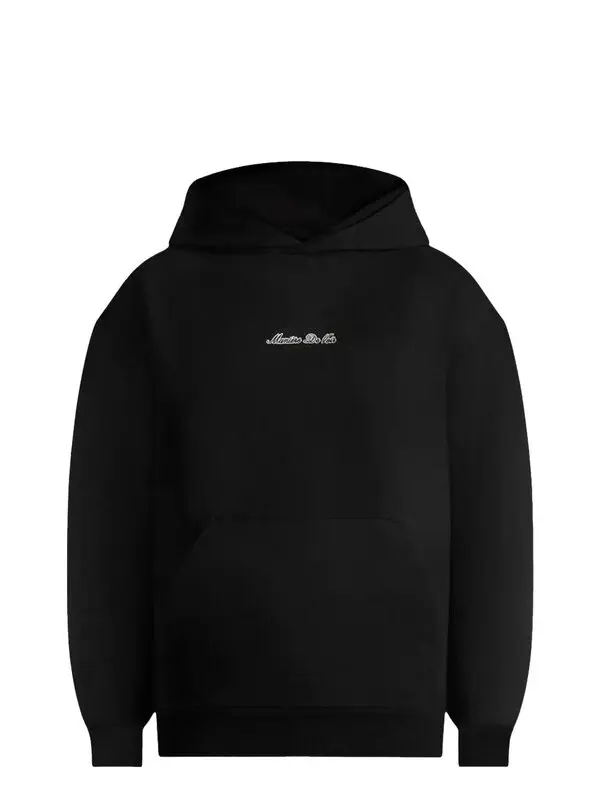 Manière De Voir Ollie Relaxed-fit Hoodie With Logo Embroidery - Black