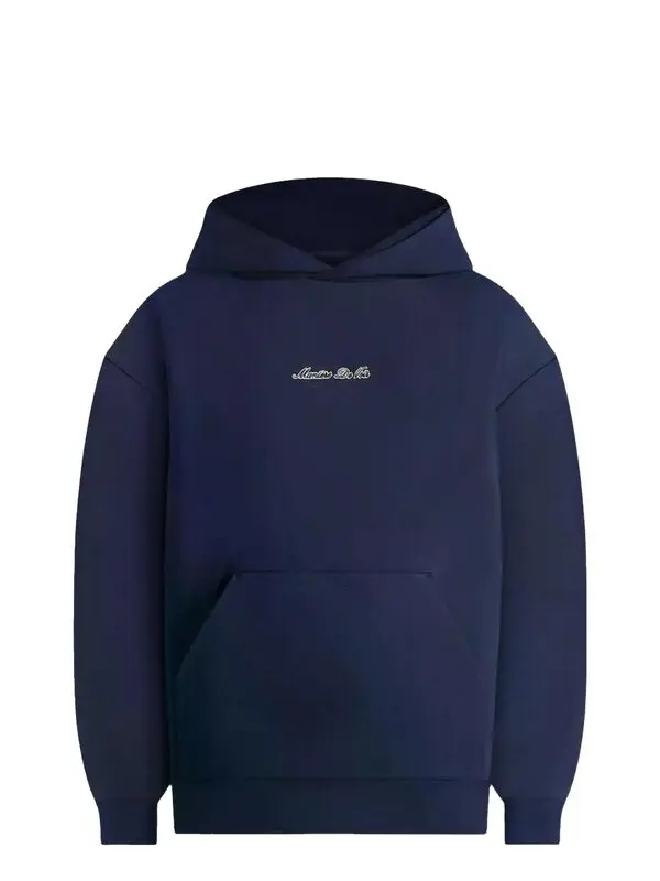 Manière De Voir Embroidered Logo Hoodie - Blue