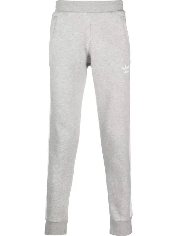 Adidas Tapered Cotton Track Pants - Grey