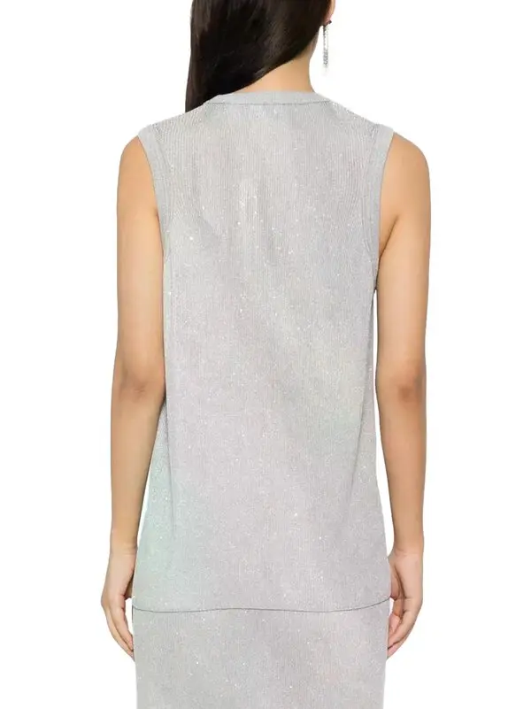 TOM FORD Sequin-embellished Ribbed Crewneck Tank Top - Grey