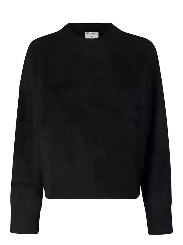 Filippa K Round Neck Long Sleeve Sweater - Black