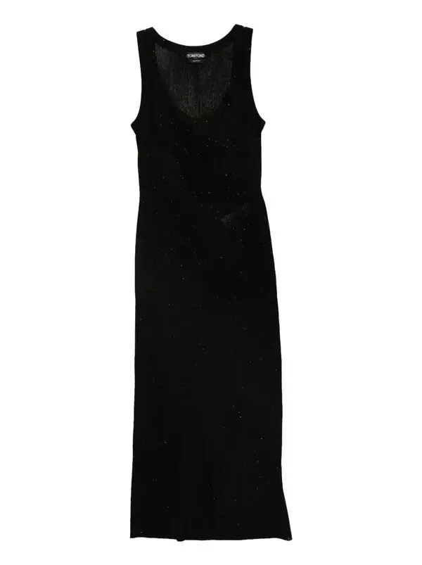 TOM FORD Sequin-embellished Ribbed Dress - Black