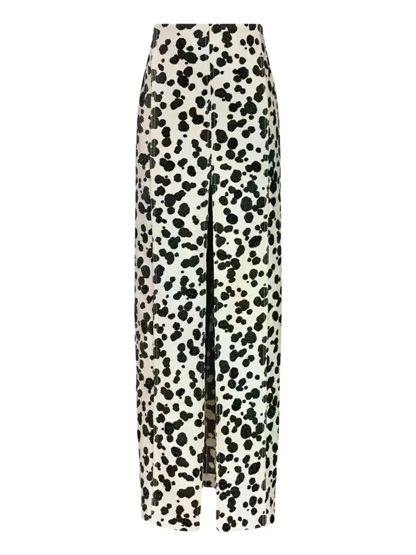AREA Dalmatian-jacquard Denim Mini Skirt - Black