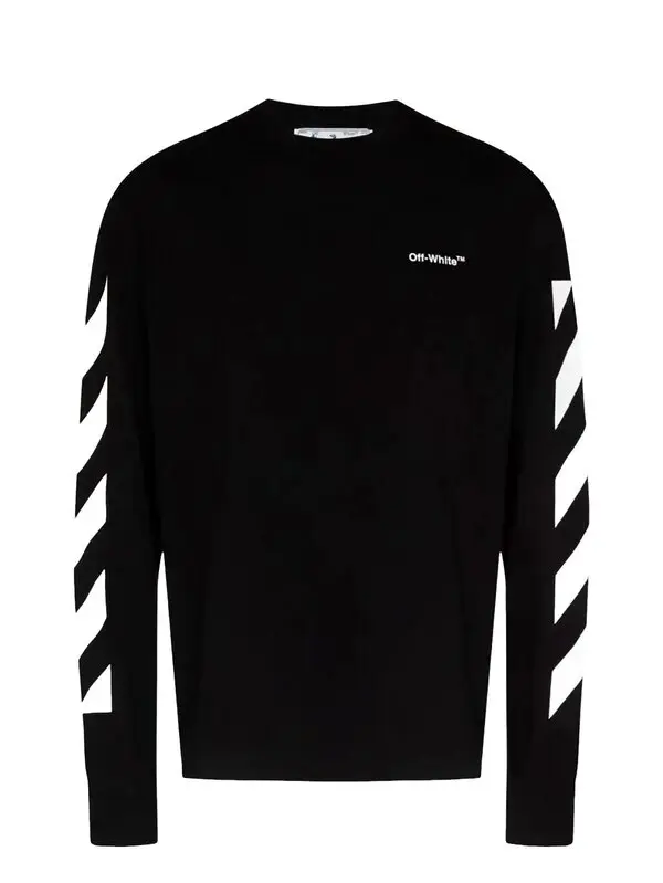 Off-White Diagonal-stripes Logo Sweatshirt - Black