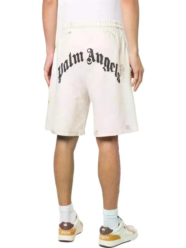 Palm Angels Palm Tree Print Track Shorts - Neutrals