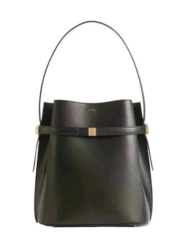 TOTEME Belted Leather Bucket Bag - Brown