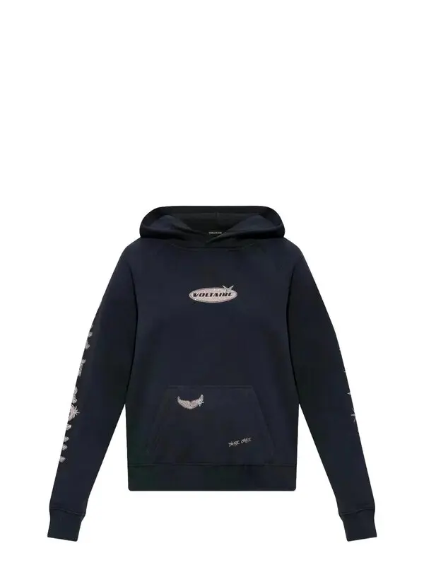 Zadig&Voltaire Georgy Embellished Cotton Hoodie - Blue