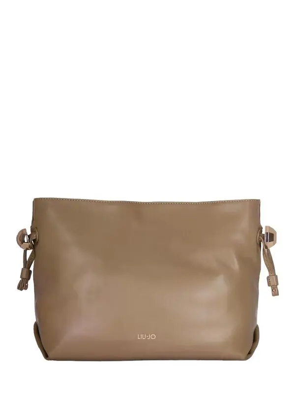Liu Jo Zip-top Shoulder Bag With Logo Detail - Neutrals