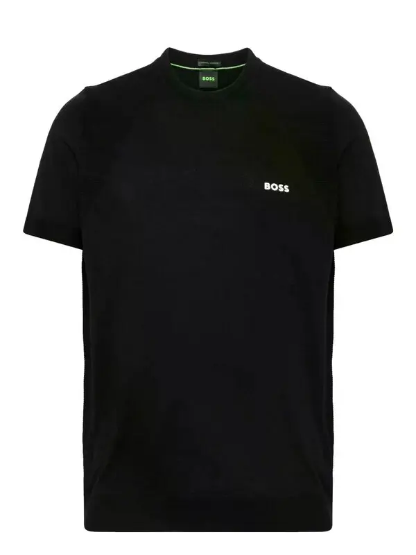 BOSS Logo-print Cotton-blend T-shirt - Black