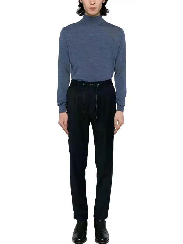Luciano Barbera Wool Roll Neck Jumper - Blue