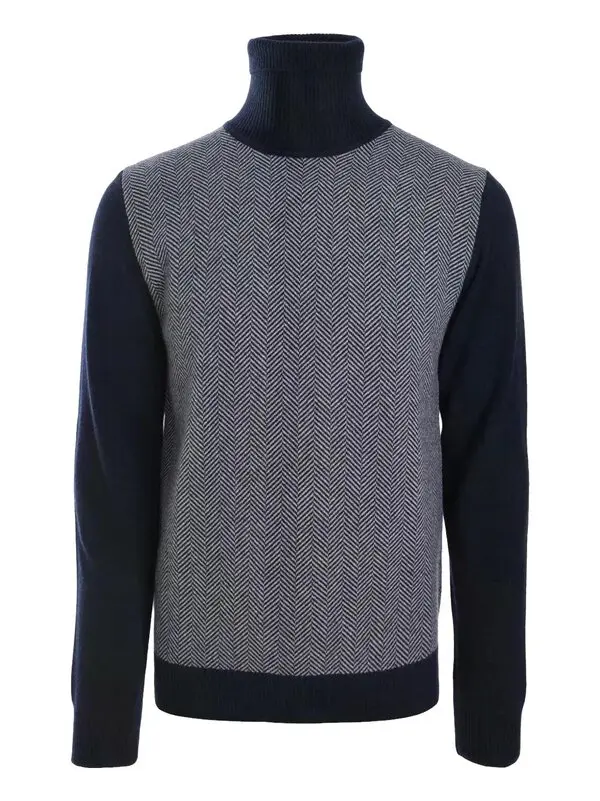 LUIGI BORRELLI Roll Neck Jumper - Blue