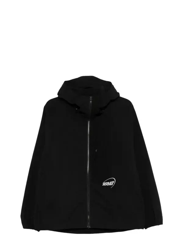 BOILER ROOM Packable Hooded Zip Jacket - Black